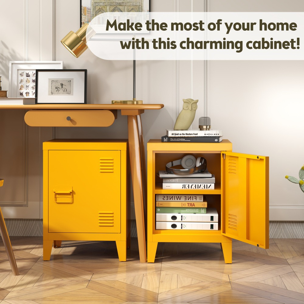 Modern Nightstand Metal Bedside Storage Cabinet - Temu