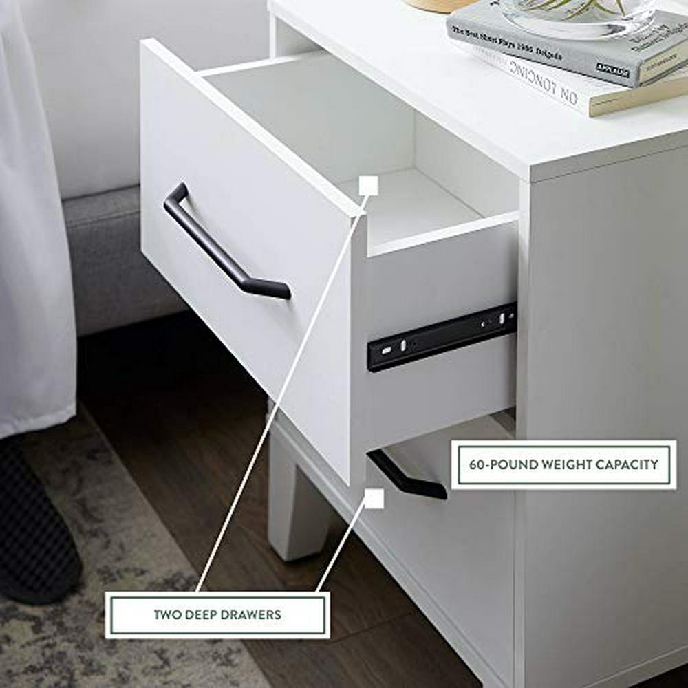Modern Two Drawer Dresser Easy White Nightstand - Temu