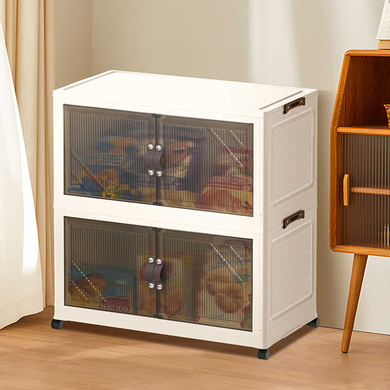 Stackable Storage Bins With , 48 Qt Wide Storage Cabinet With Wheels ...