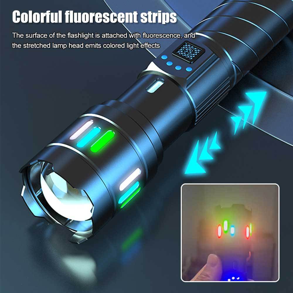 2 pack 500 meters long range white laser flashlight type c rechargeable ...