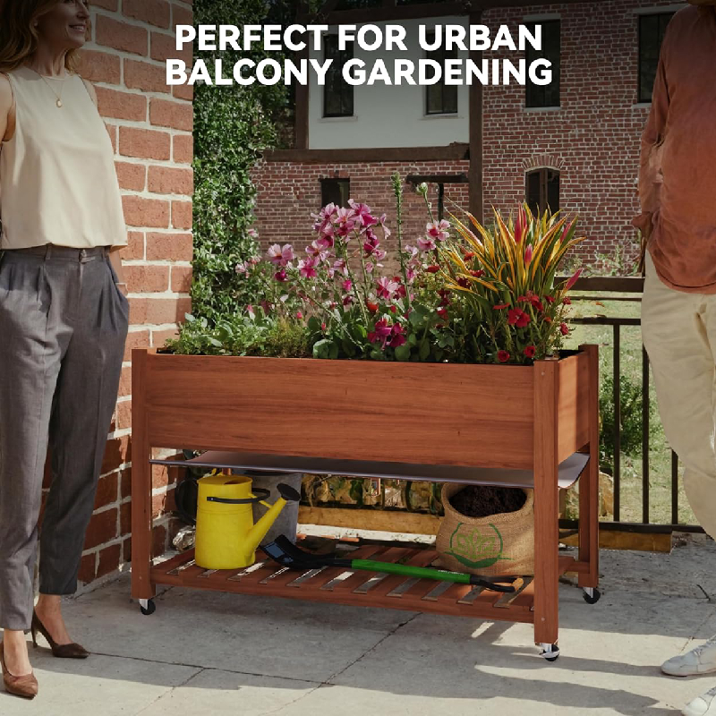 Wooden Raised Garden Bed With Legs Elevated Raised Planter Box Outdoor ...