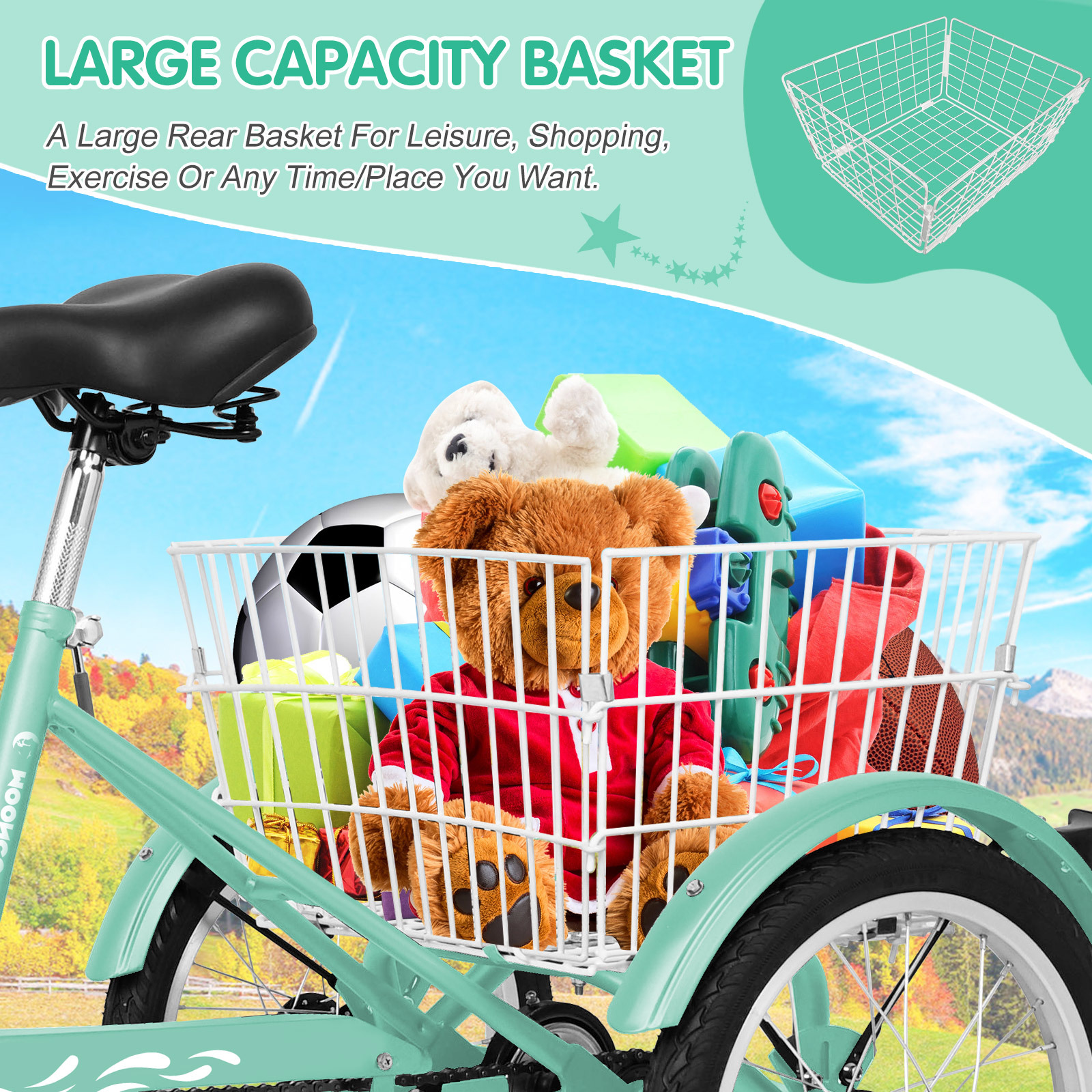 16 Inch Tricycle Trikes For Beginner , 3 Wheel Bikes, Low Step Through ...