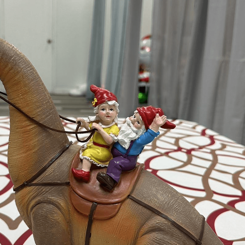 Garden Sculpture Outdoor Riding A Brown Dinosaur - Temu