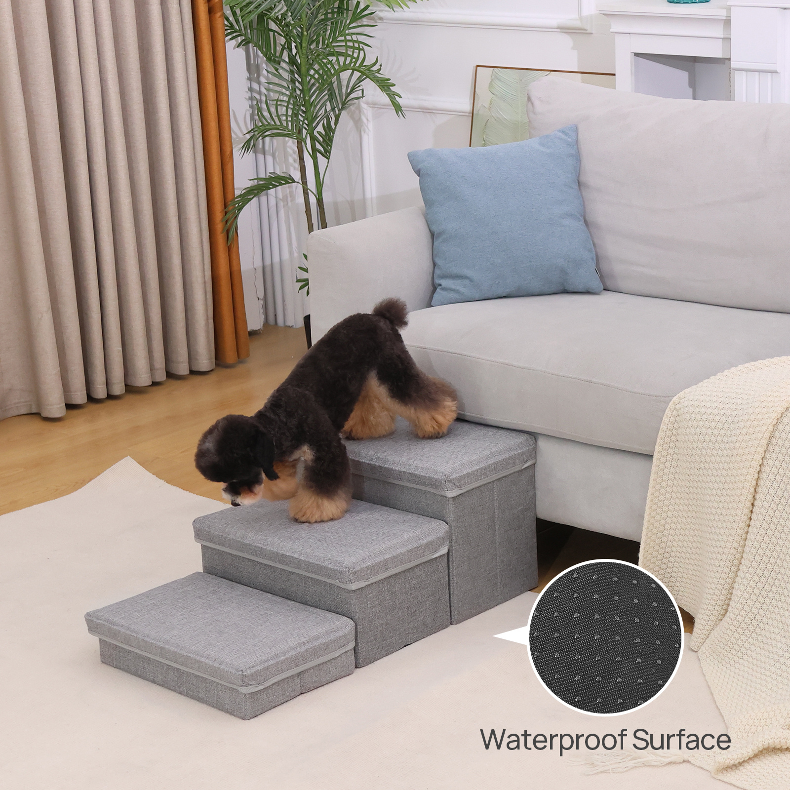 Foldable Dog Stairs/steps 2 tier Pet Steps Storage - Temu