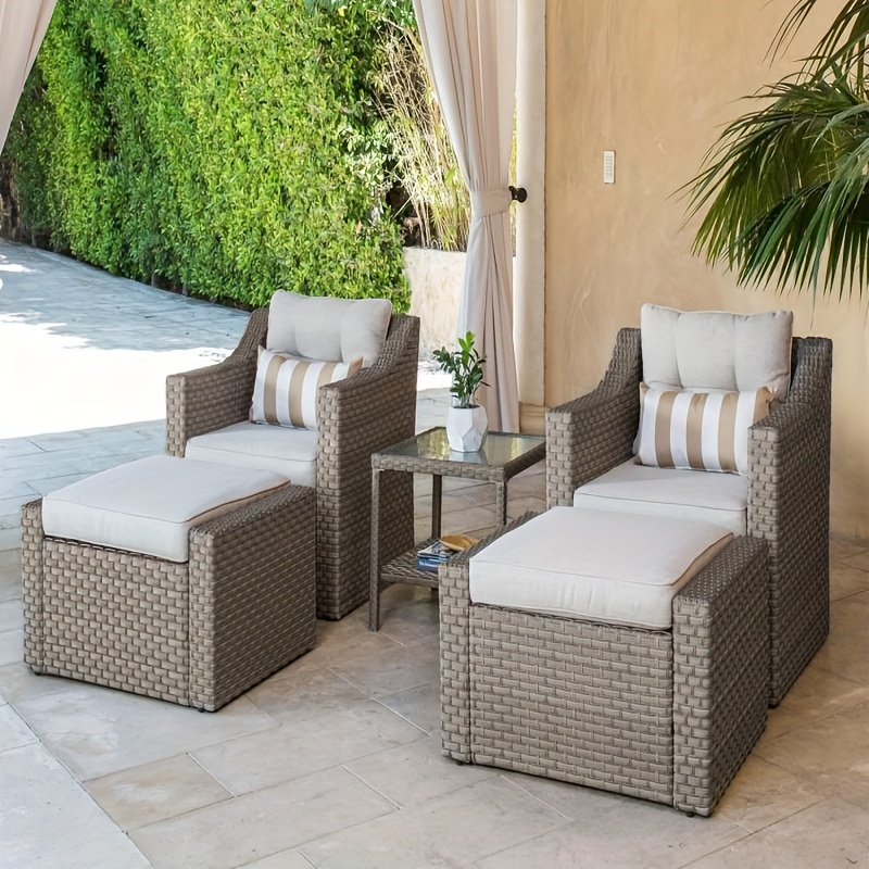 Furniture Outdoor Patio Table Grey Wicker Coffee Table Square Side ...