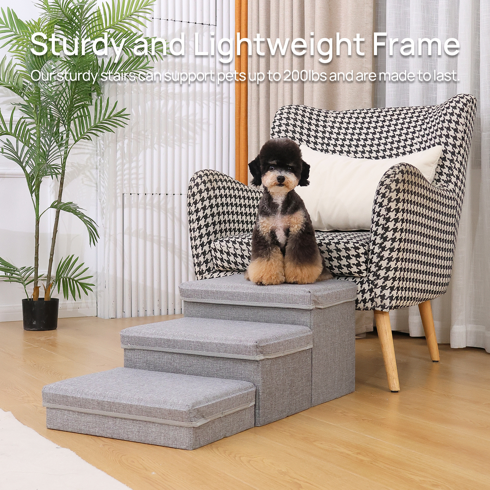 Foldable Dog Stairs/steps 2 tier Pet Steps Storage - Temu