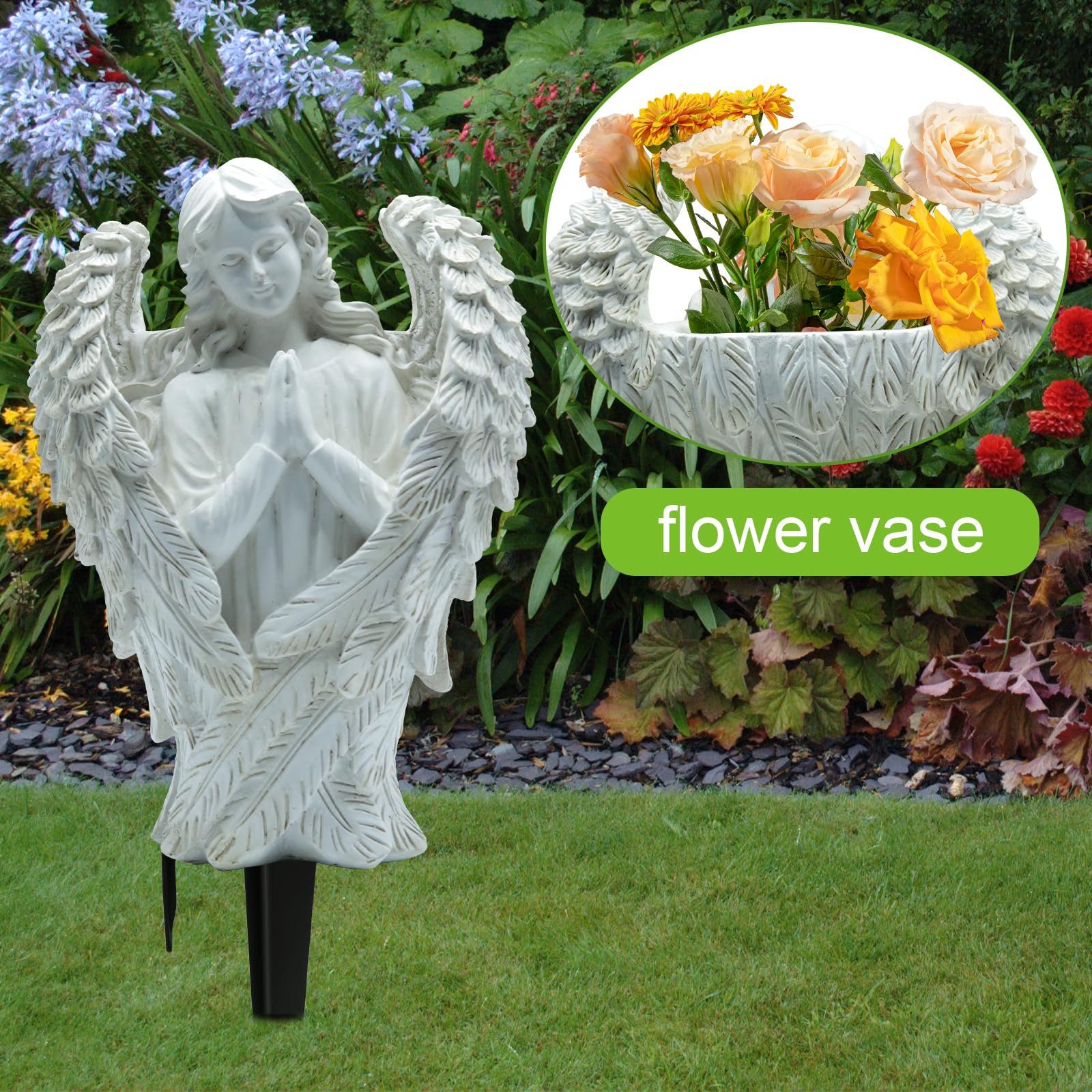 Grave Decorations,garden Angel Statue Vases, Human Memorial Gifts,in ...