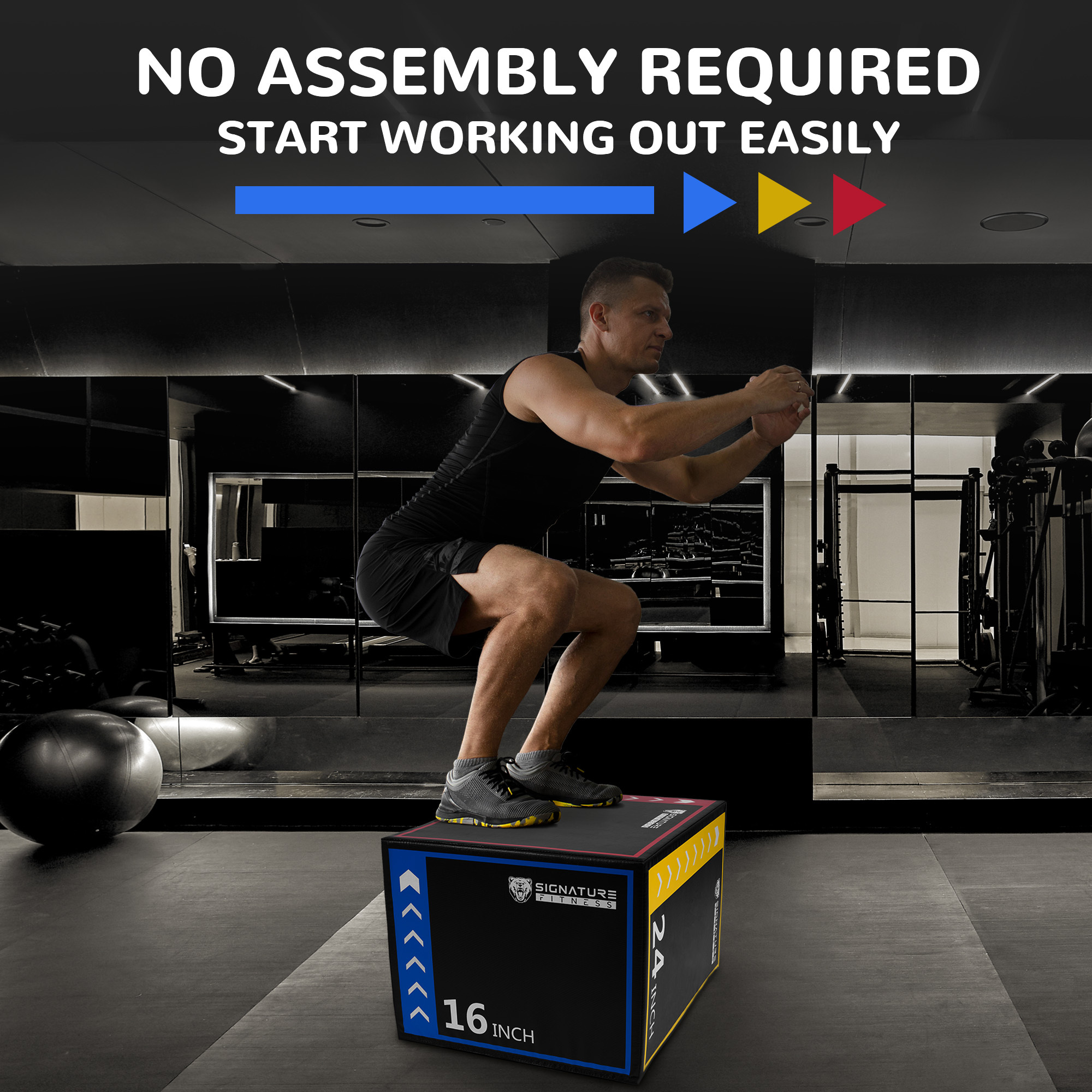 3-in-1 rotatable plyometric box jumping exercise trainer workout ...