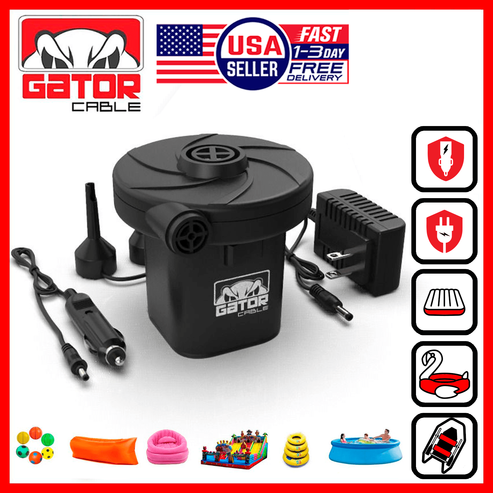 air pump for inflatables sold on Temu United States
