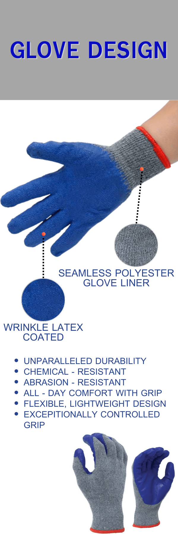 work gloves rubber texture coated safety gloves heavy - Temu