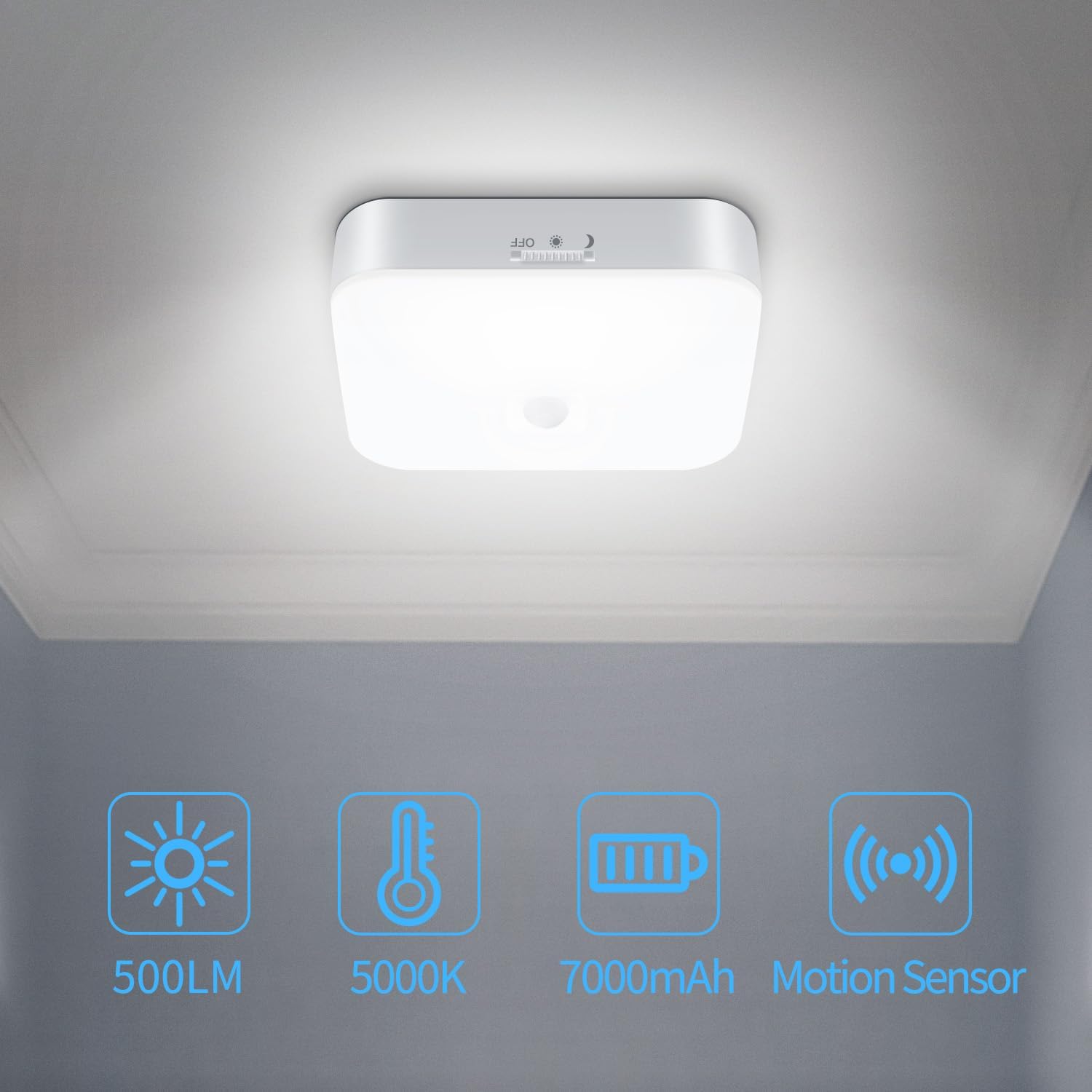 rechargeable motion sensor ceiling light indoor shower - Temu