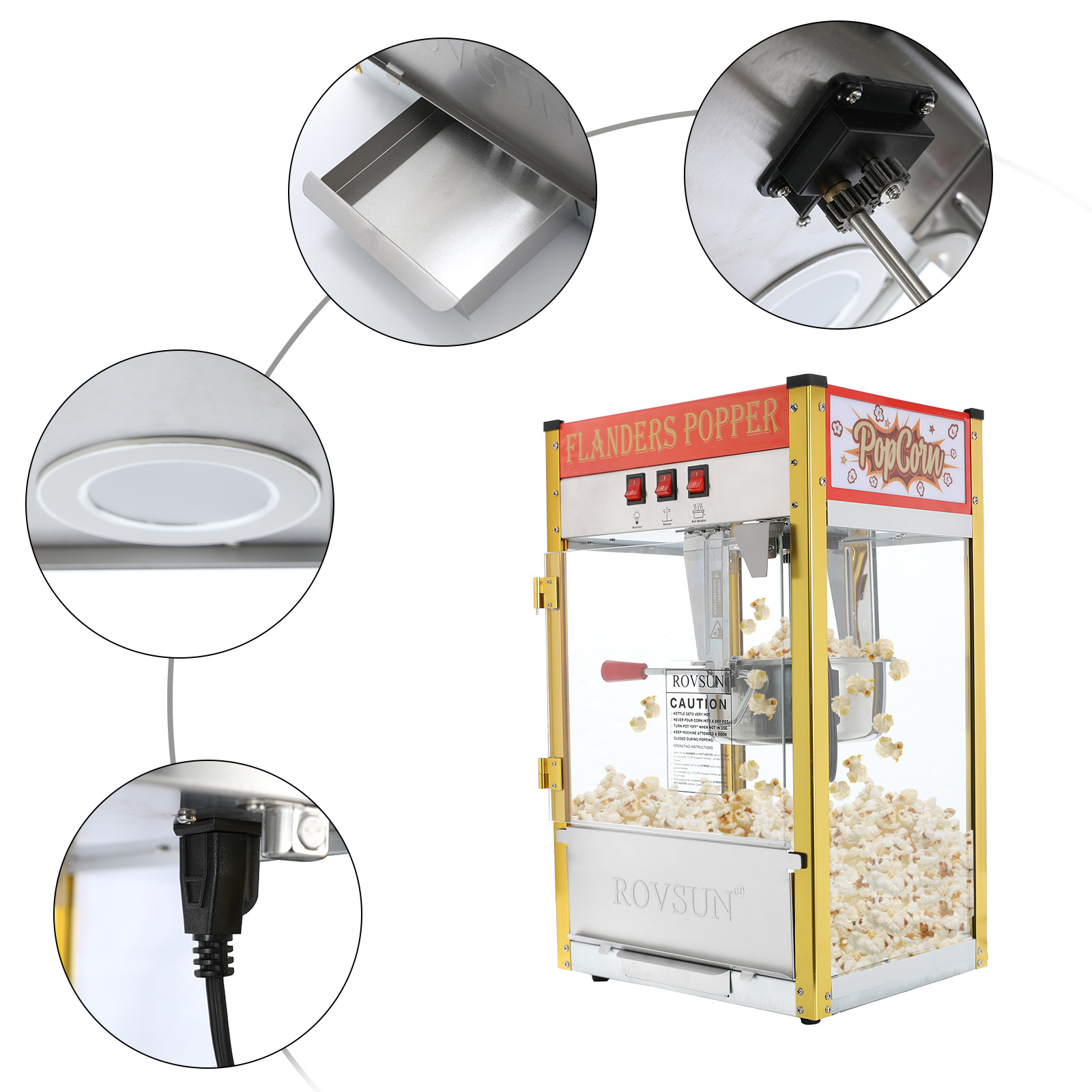 Popcorn Machine Kettle Countertop Popcorn Maker W/stainless - Temu