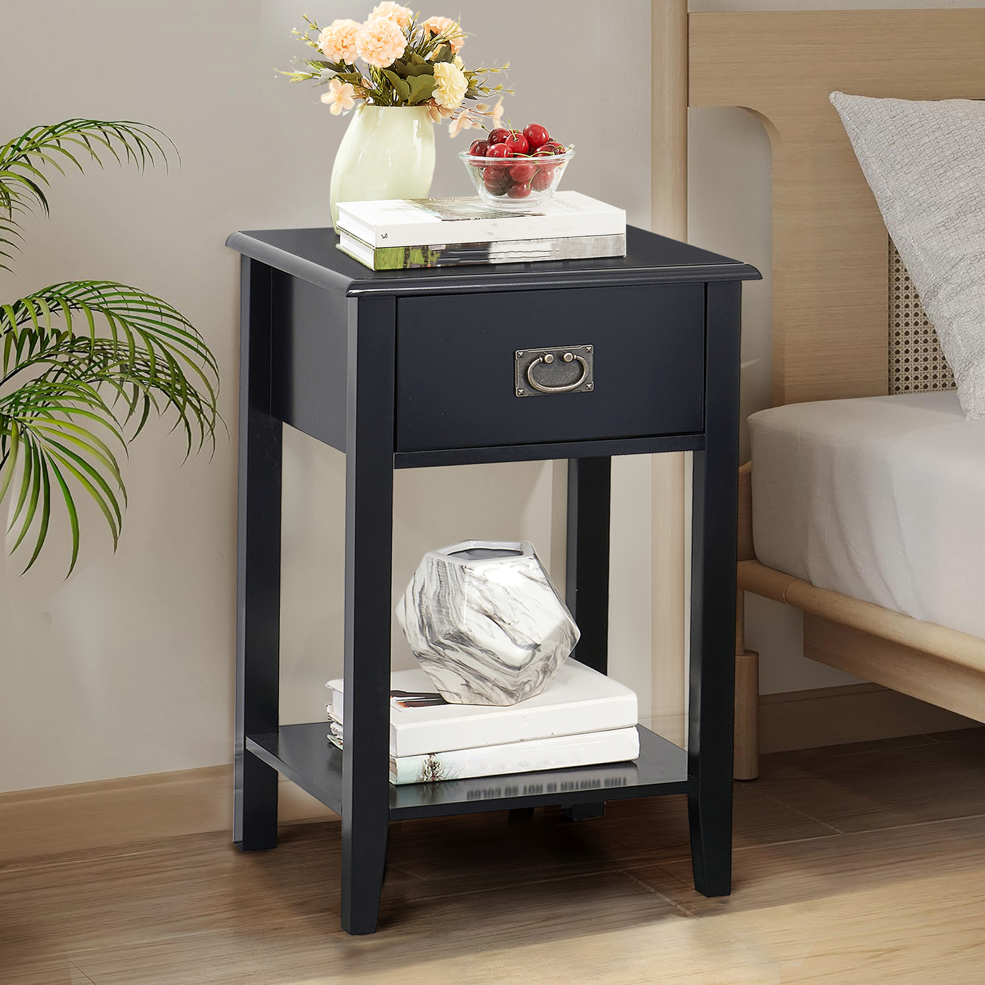Modern Nightstand Drawer Storage Shelf Simply Bedside - Temu