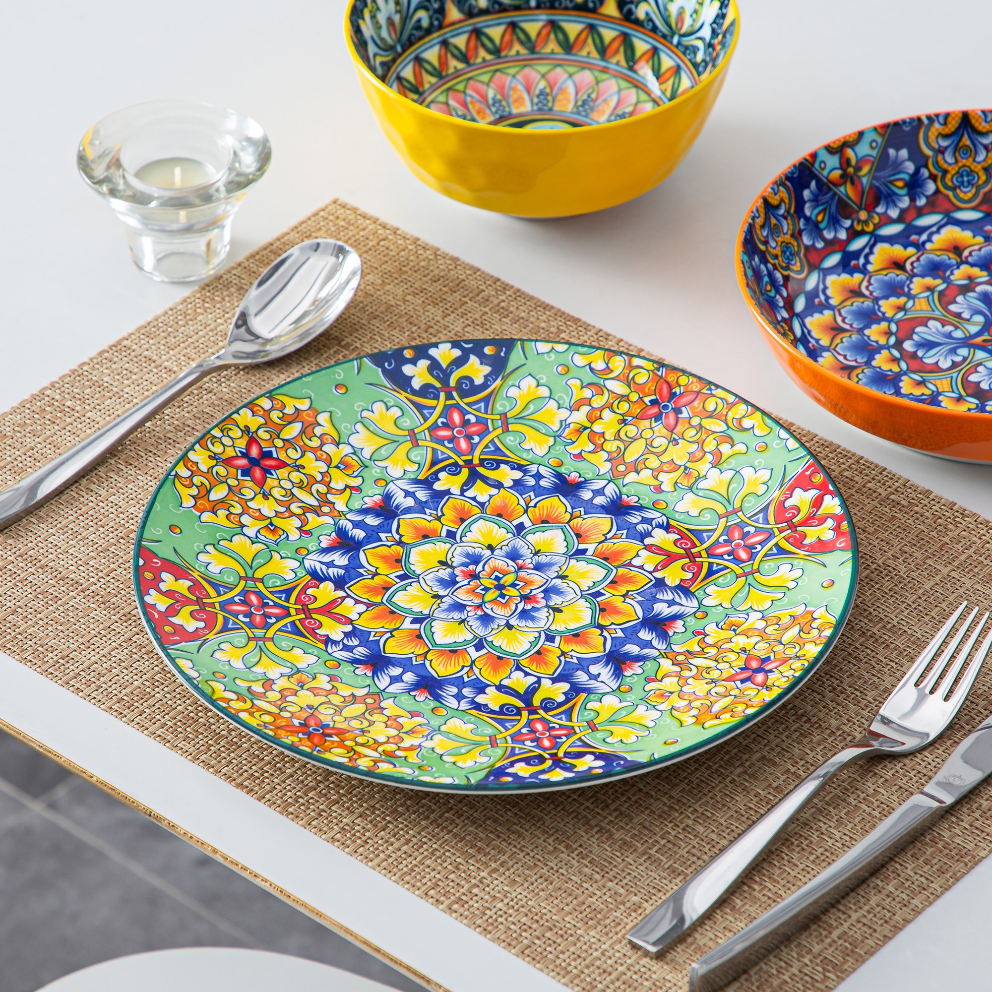 Dinnerware Stoneware Bohemian Style Dinnerware Set - Temu