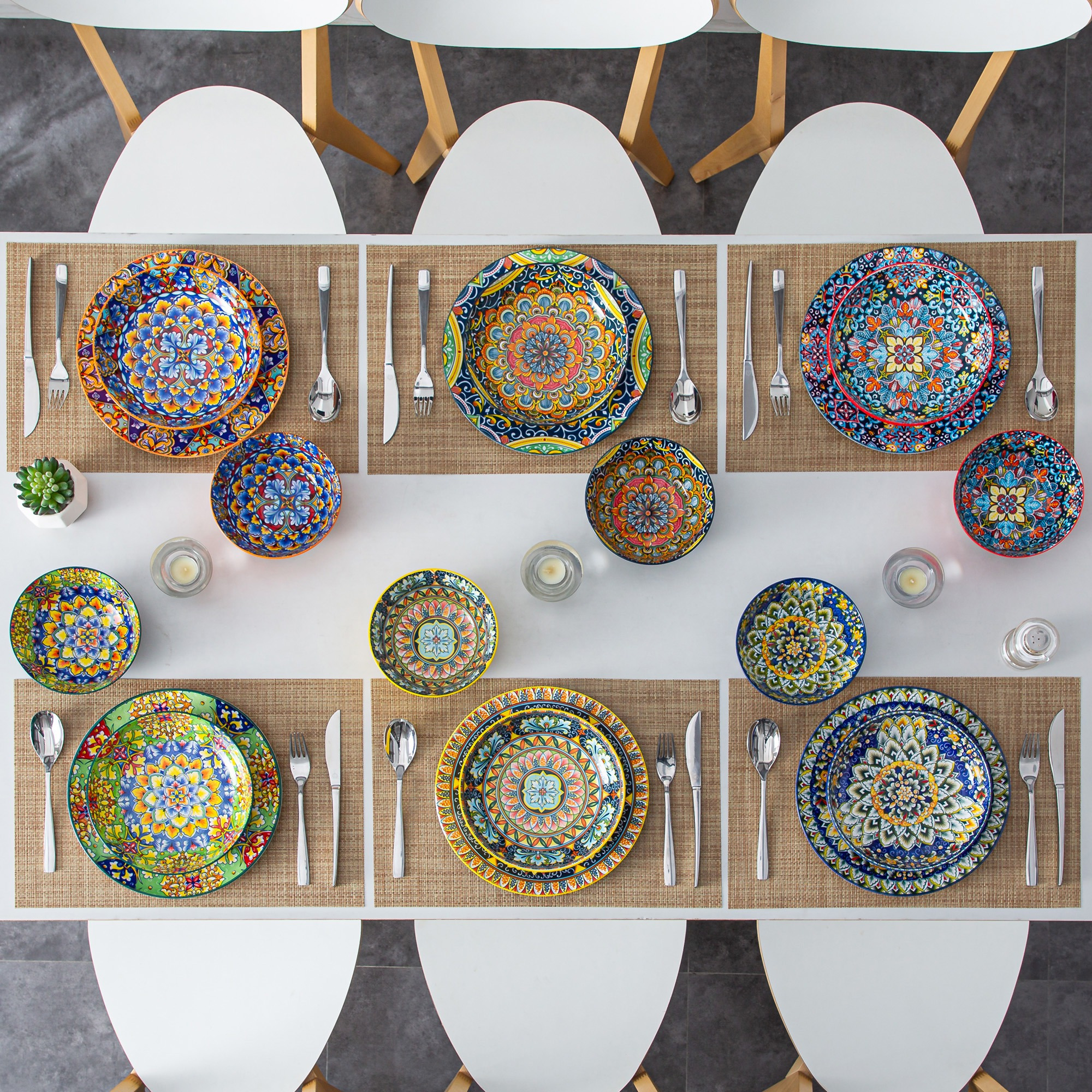 Dinnerware Stoneware Bohemian Style Dinnerware Set - Temu