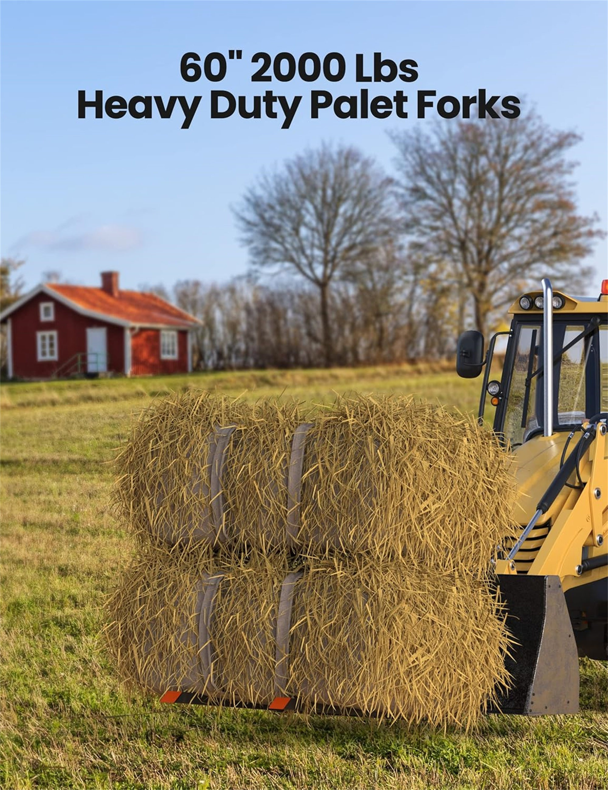 43" Clamp On Pallet Forks, 2000lbs Heavy Duty Bucket Fork With ...