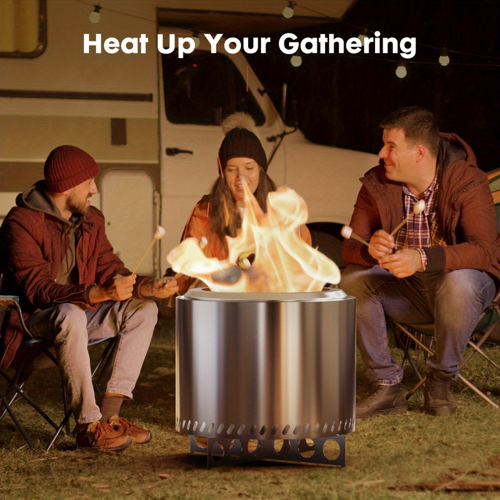 Smokeless Fire Pit 304 Stainless Steel Tabletop Fire Pit - Temu