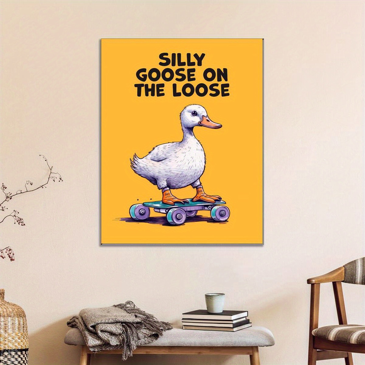 Silly Goose Canvas Print Artwork Picture Humorous - Temu