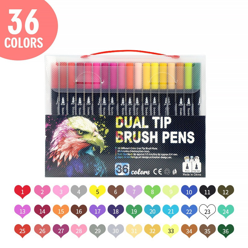 24/36/48/60 Colors Dual Tip Brush Markers Brush Fineliner - Temu