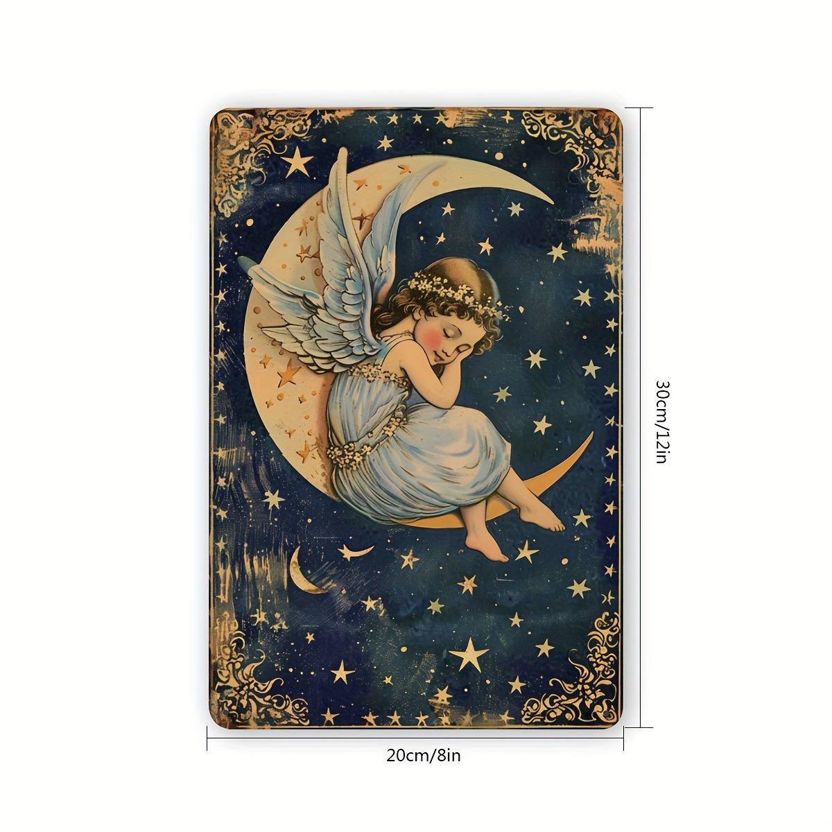 Vintage Angel Moon Iron Tin Sign Metal Decor Bar - Temu