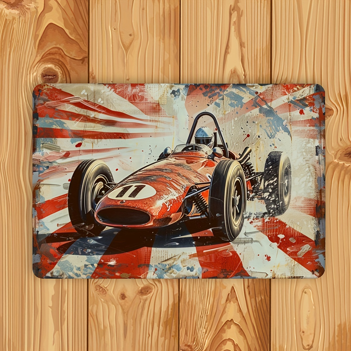 Vintage Racing Car Metal Tin Sign Iron Wall Decor - Temu