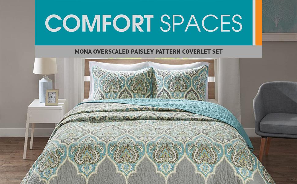 mona full queen quilt set coverlet king/cal - Temu