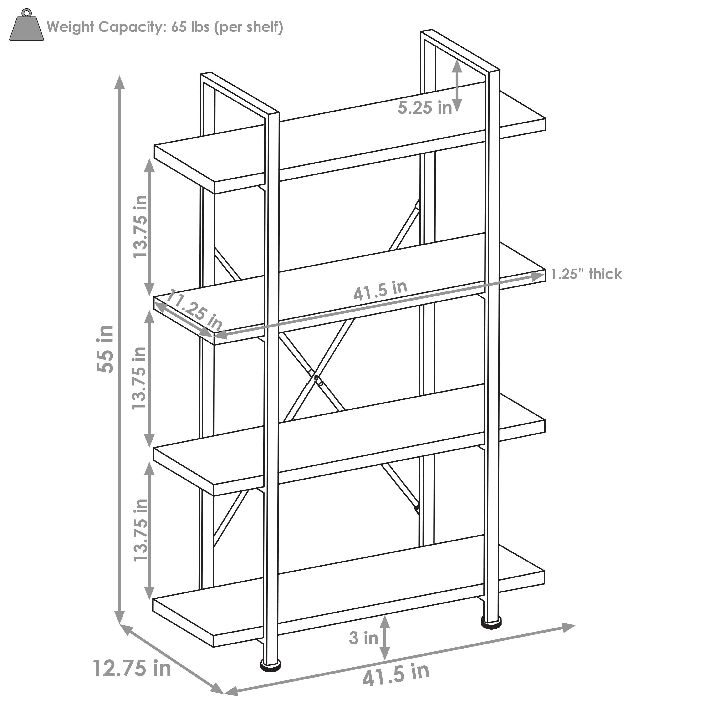 4 tier Bookshelf Industrial Style Freestanding - Temu