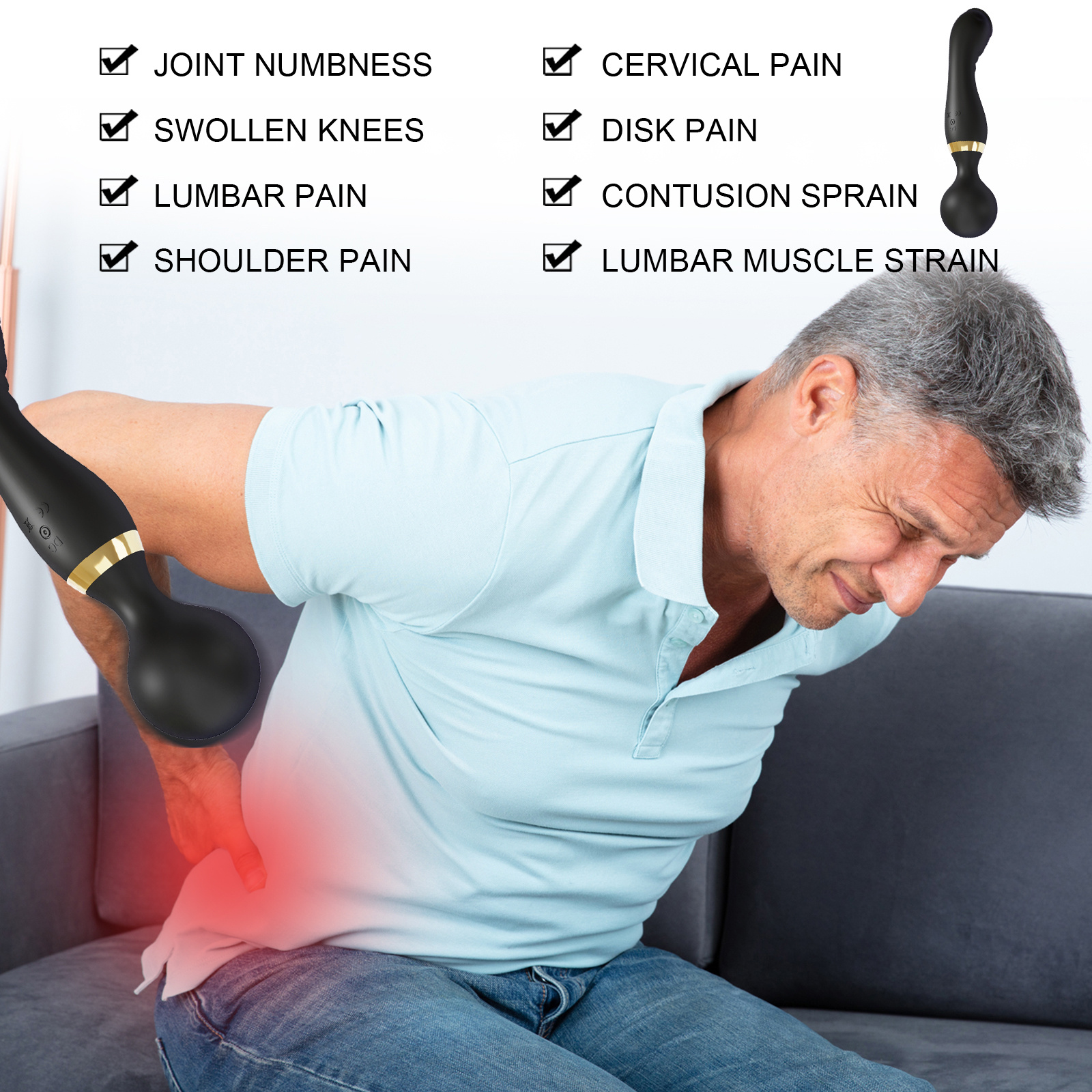 Mini Handheld Vibration Massage Stick 10 Rechargeable - Temu
