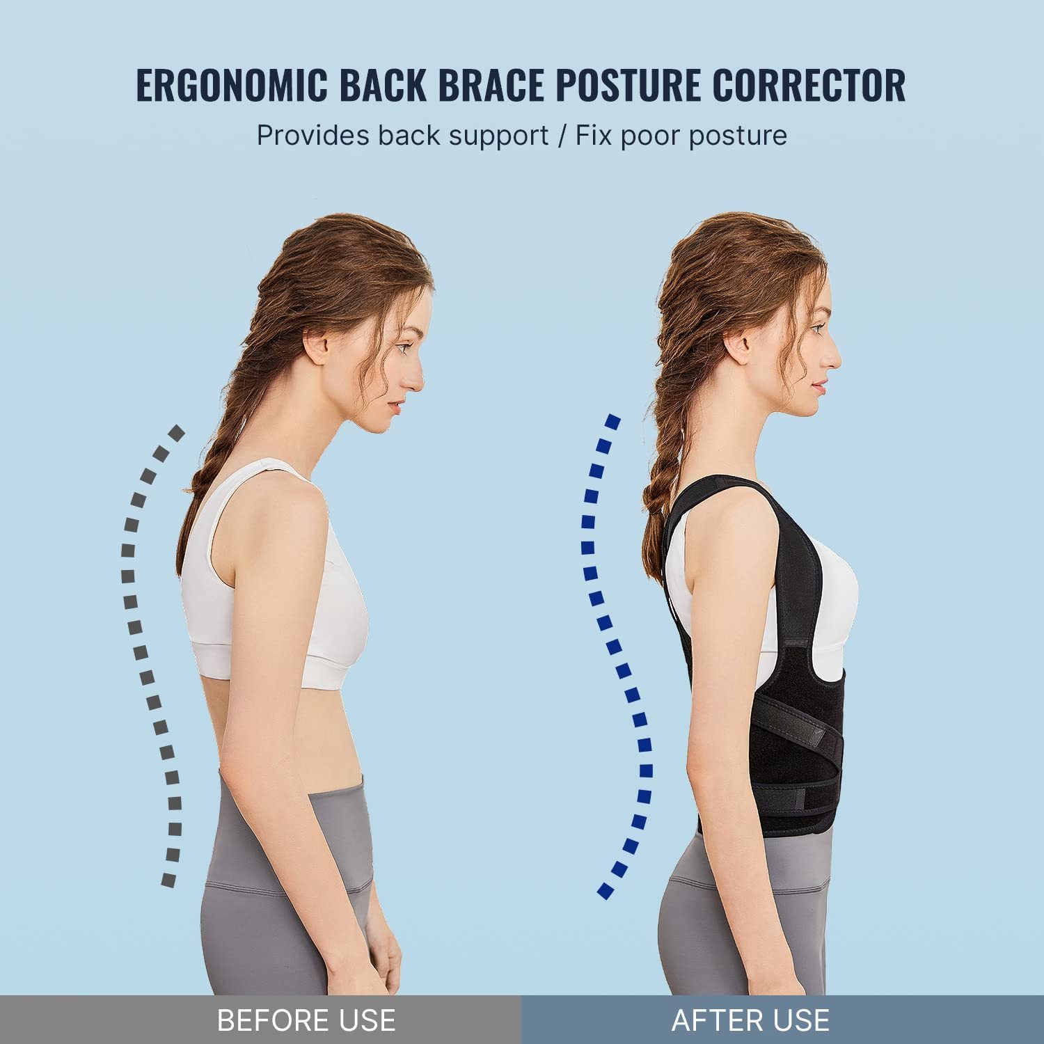 Back Brace Posture Corrector Women Men Shoulder Straightener - Temu