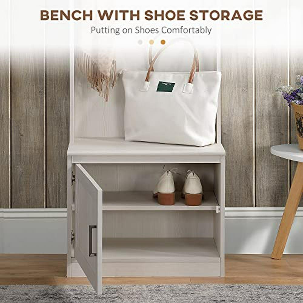 Rustic Hall Tree Shoe Storage Bench Entryway Bench Coat Rack - Temu