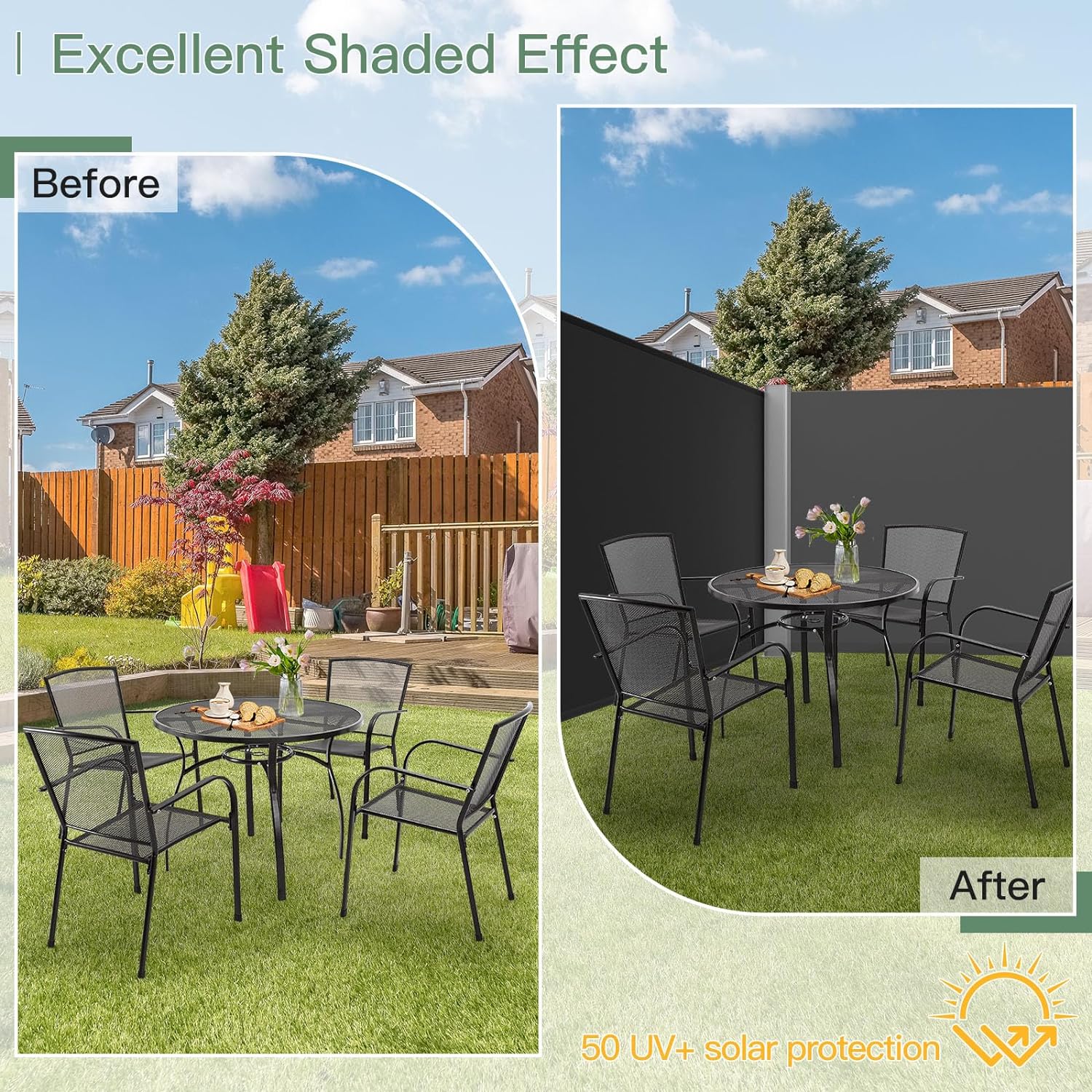 Retractable Side Awning 236 X 63 Double Side Awning Waterproof Folding ...