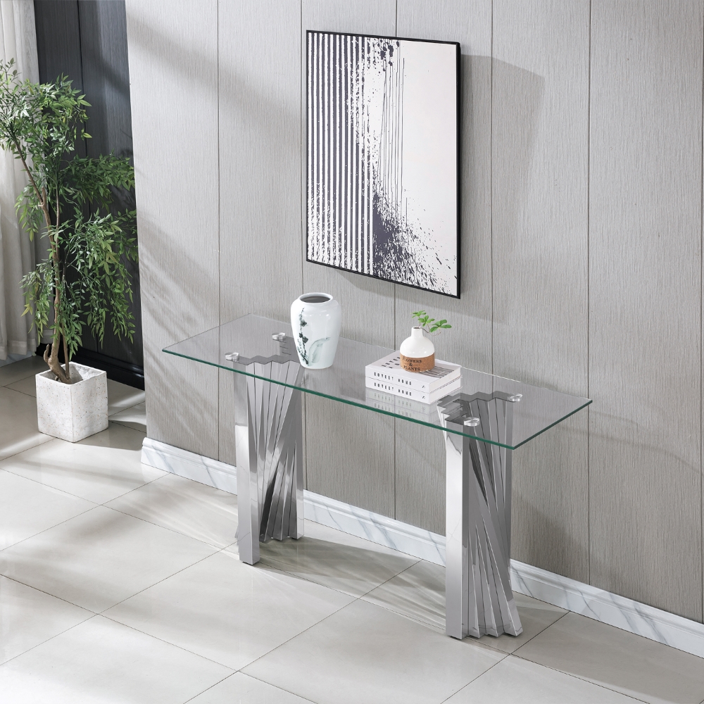 Luxury Console Table Gold Stainless Steel Metal Pedestal - Temu