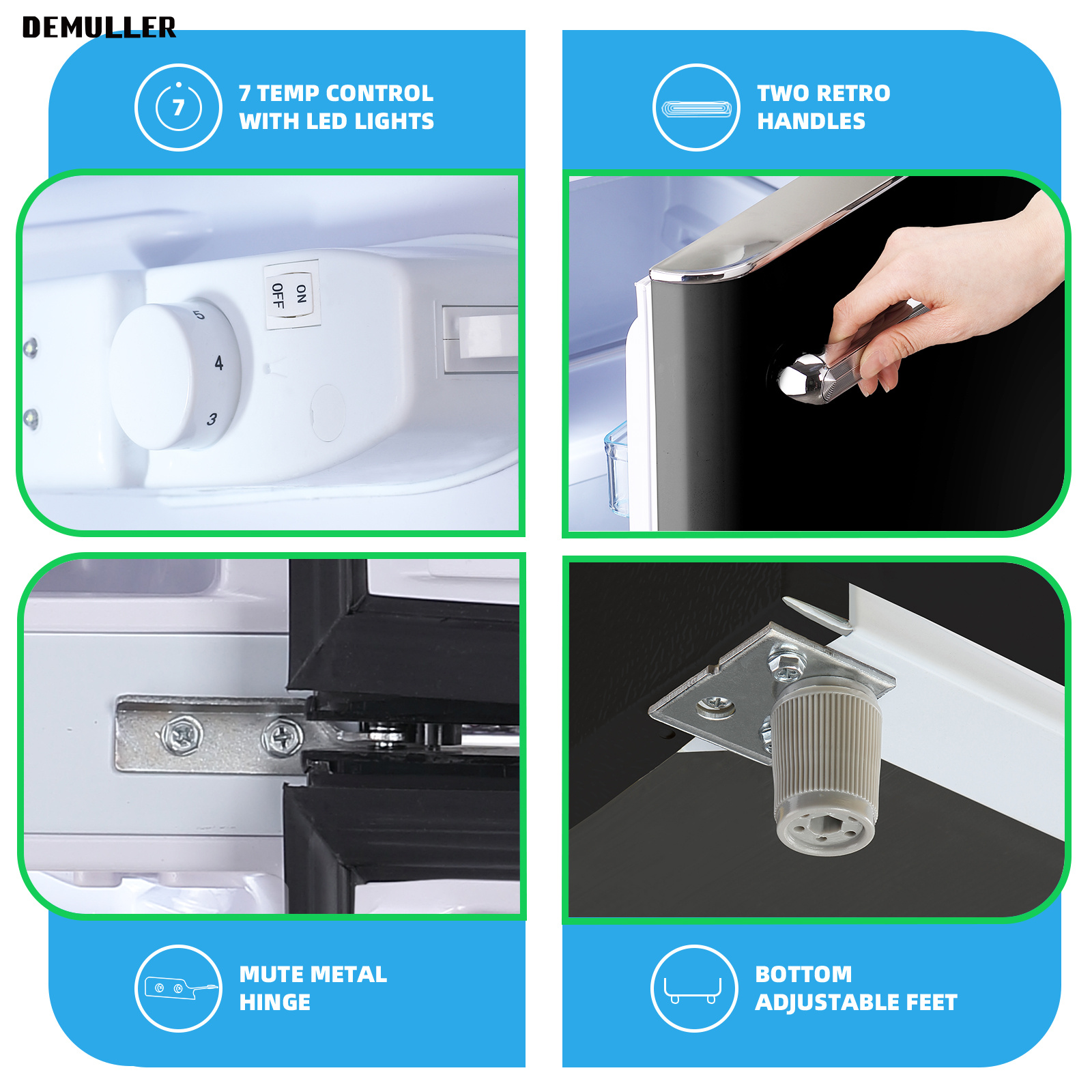 3.5 Cu.ft Retro Mini Fridge Freezer Dual Doors - Temu