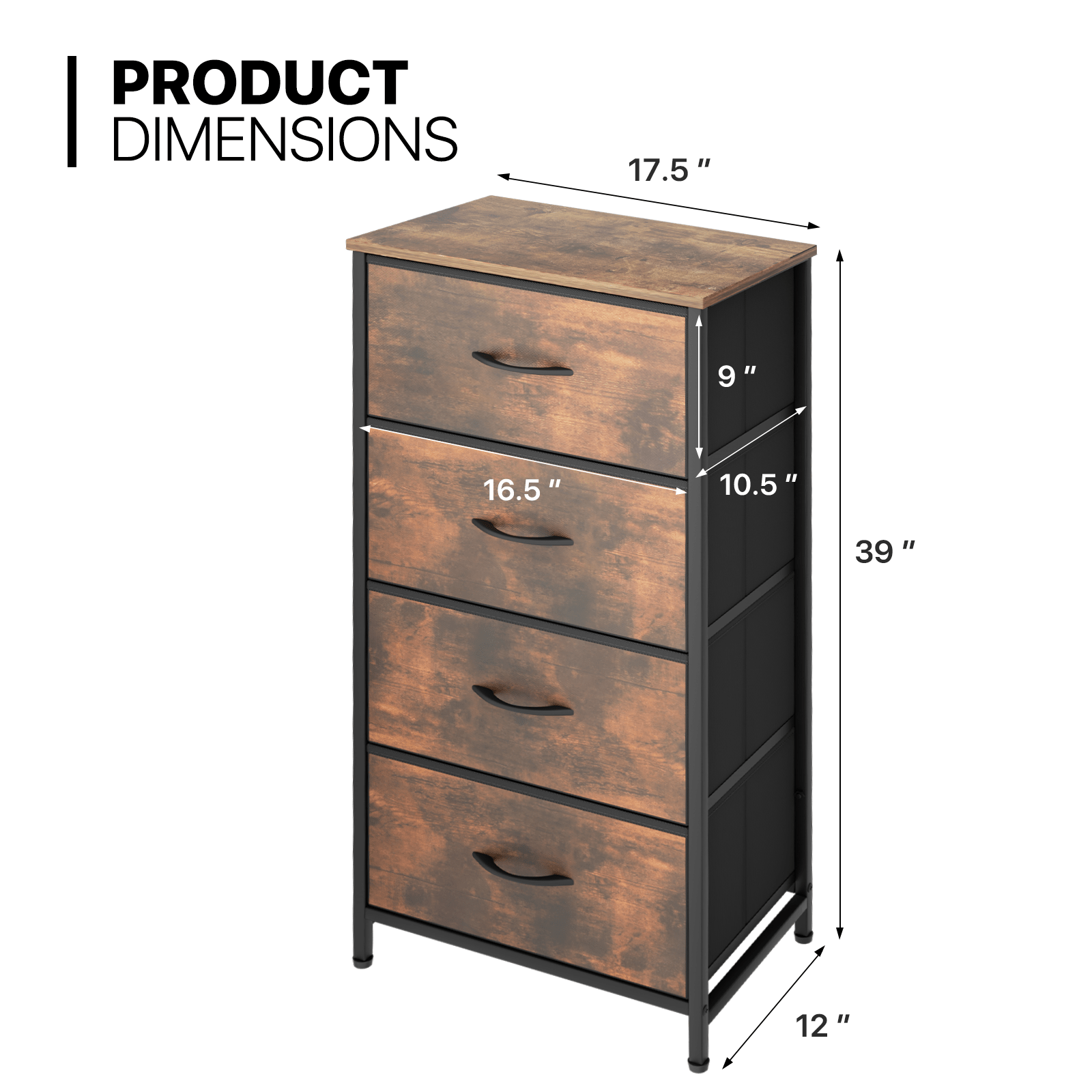 Fabric Dresser 4 Drawers Tall Storage Tower Unit - Temu