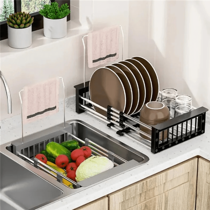 Adjustable Dish Drying Rack Stainless Steel Drain Basket - Temu