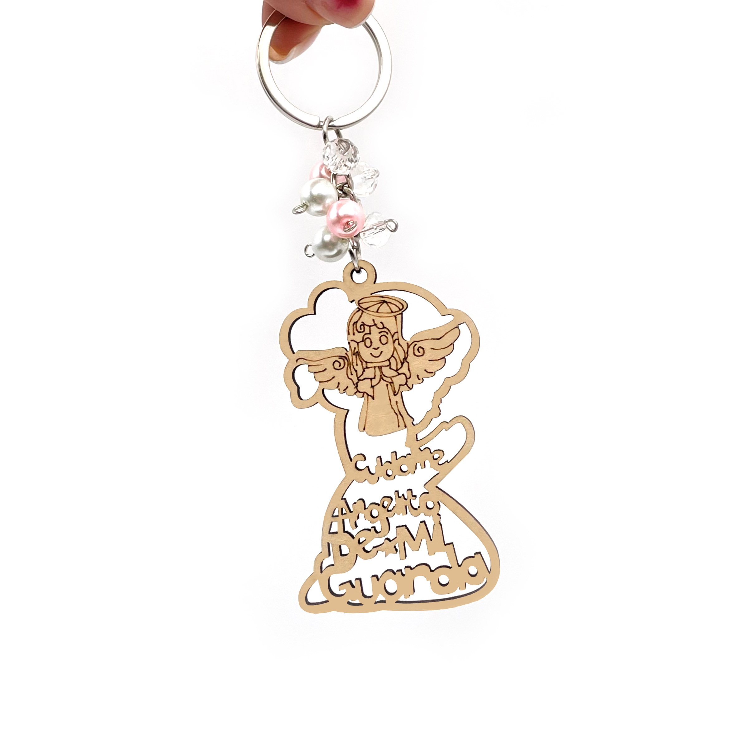 Guardian Angel Girl Wood Keychain Recuerdos De - Temu
