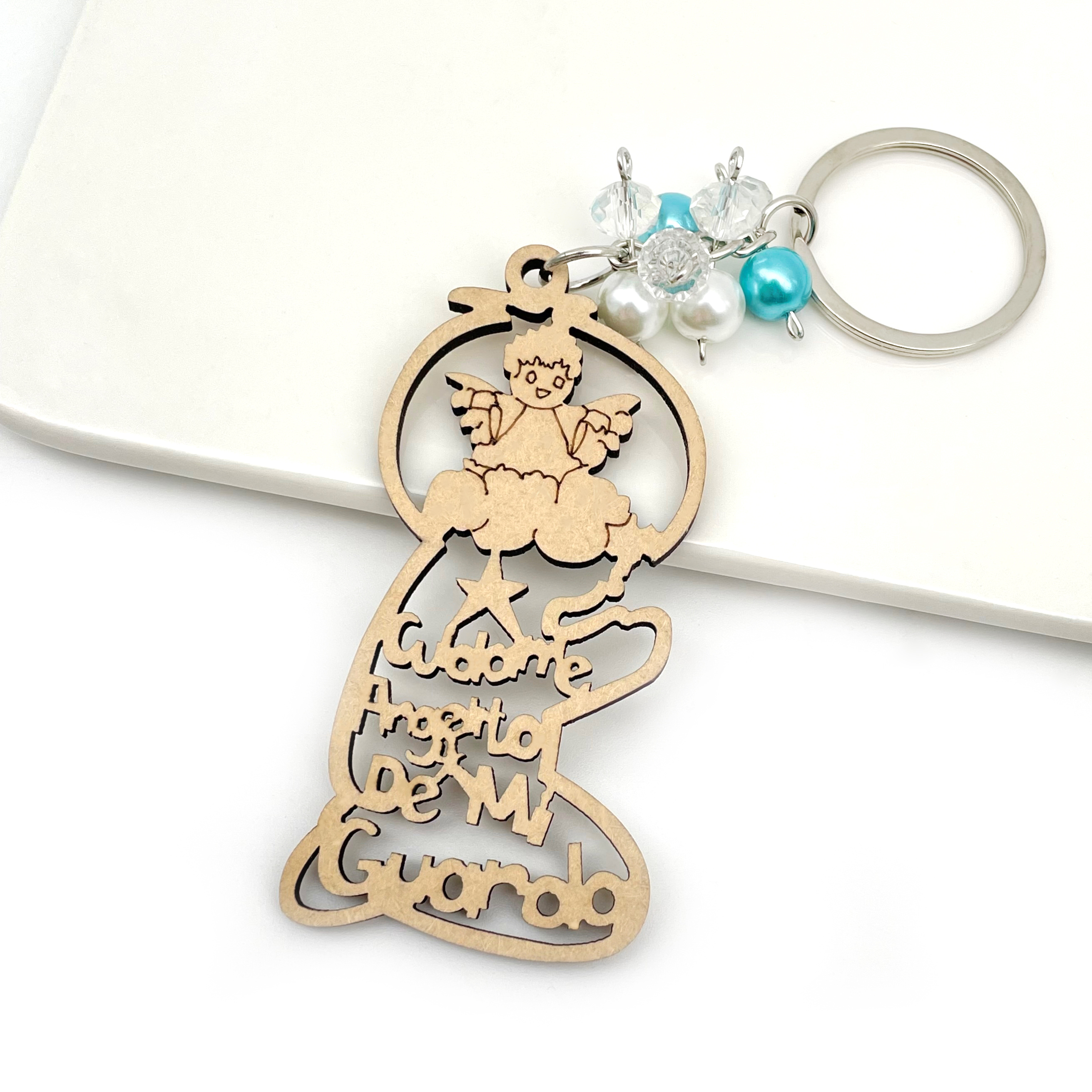 Angel Boy Wood Keychain Recuerdos De - Temu