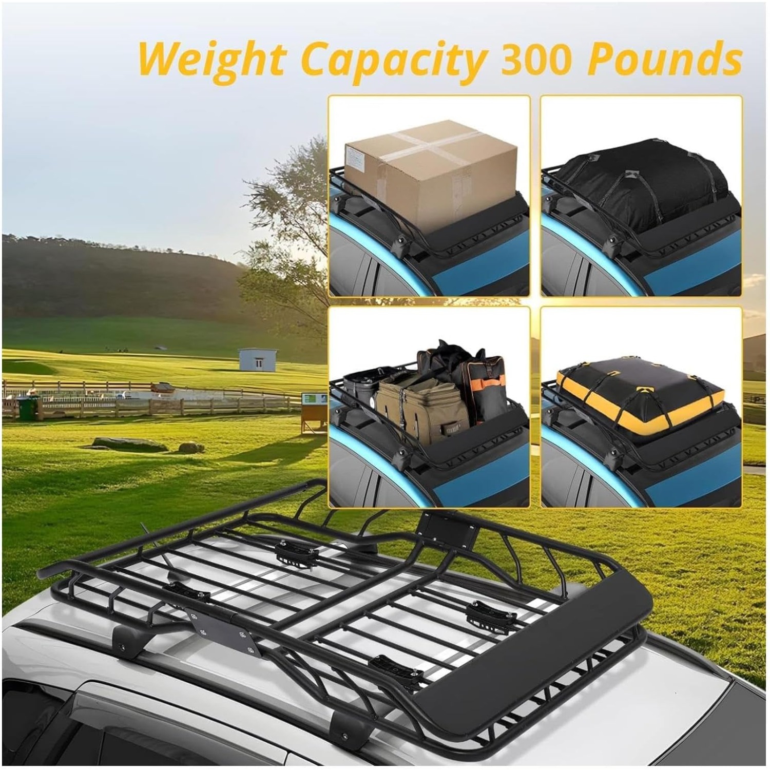 Universal Heavy Duty Roof Basket 220lbs Load Capacity Suv - Temu