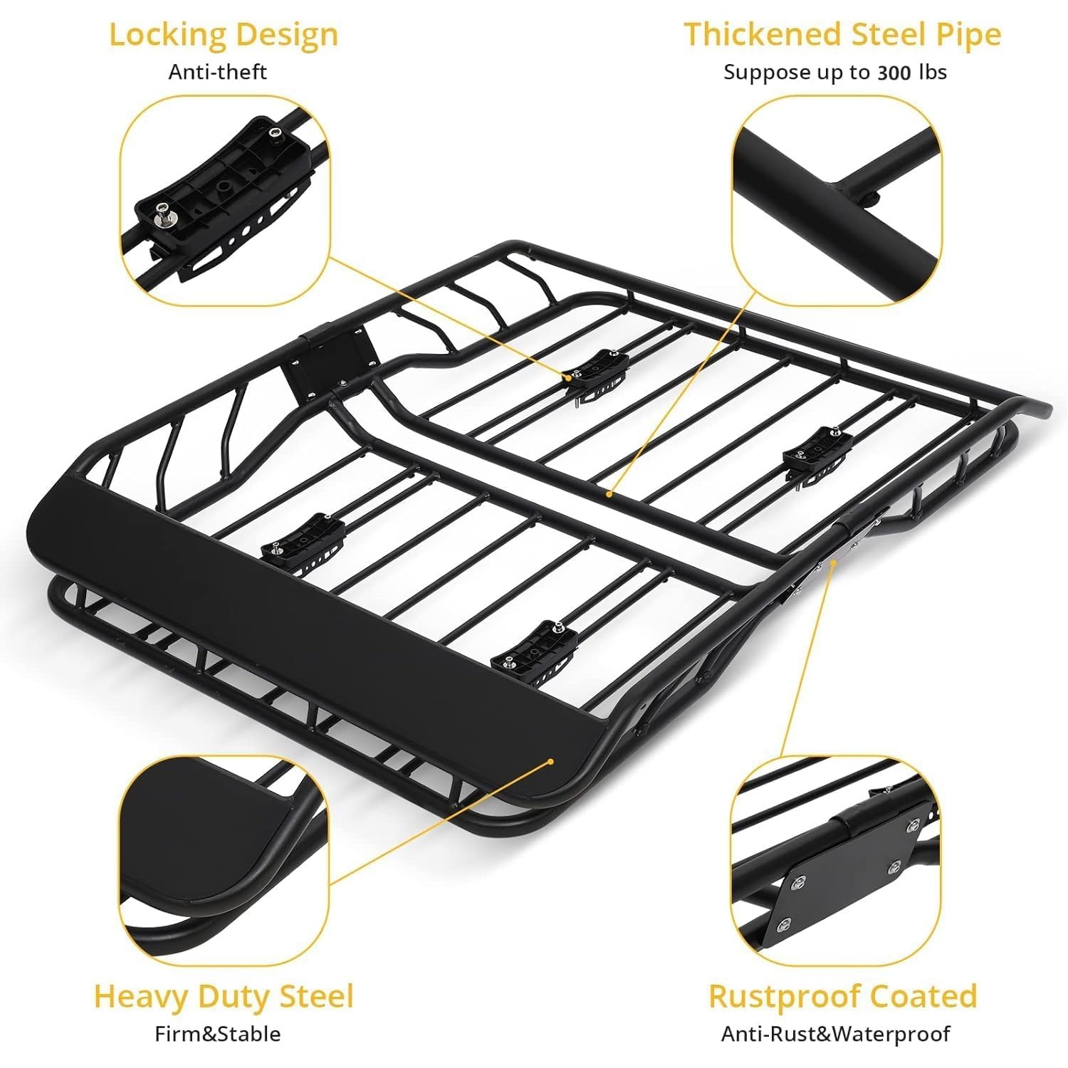 Universal Heavy Duty Roof Basket 220lbs Load Capacity Suv - Temu