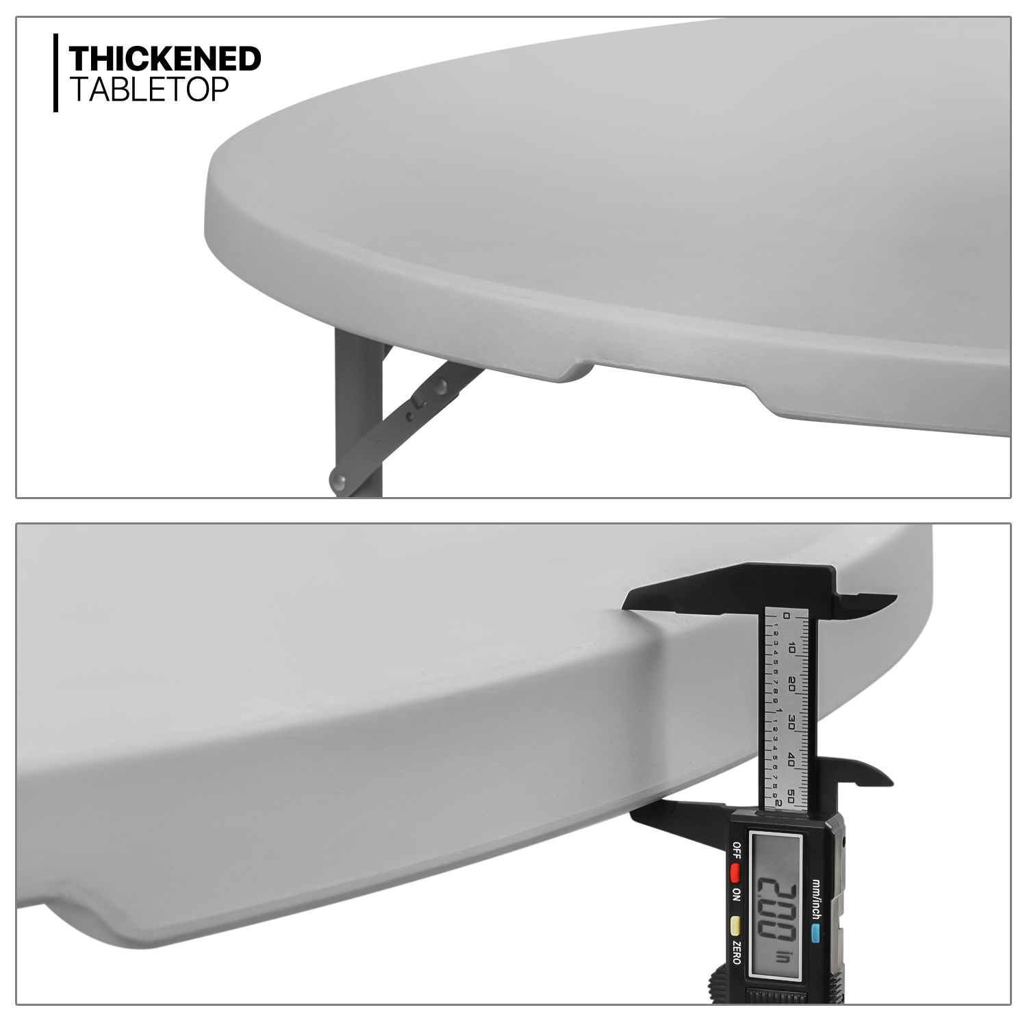 4ft 48 Inch Round Folding Table Indoor Outdoor Plastic Dining Card ...