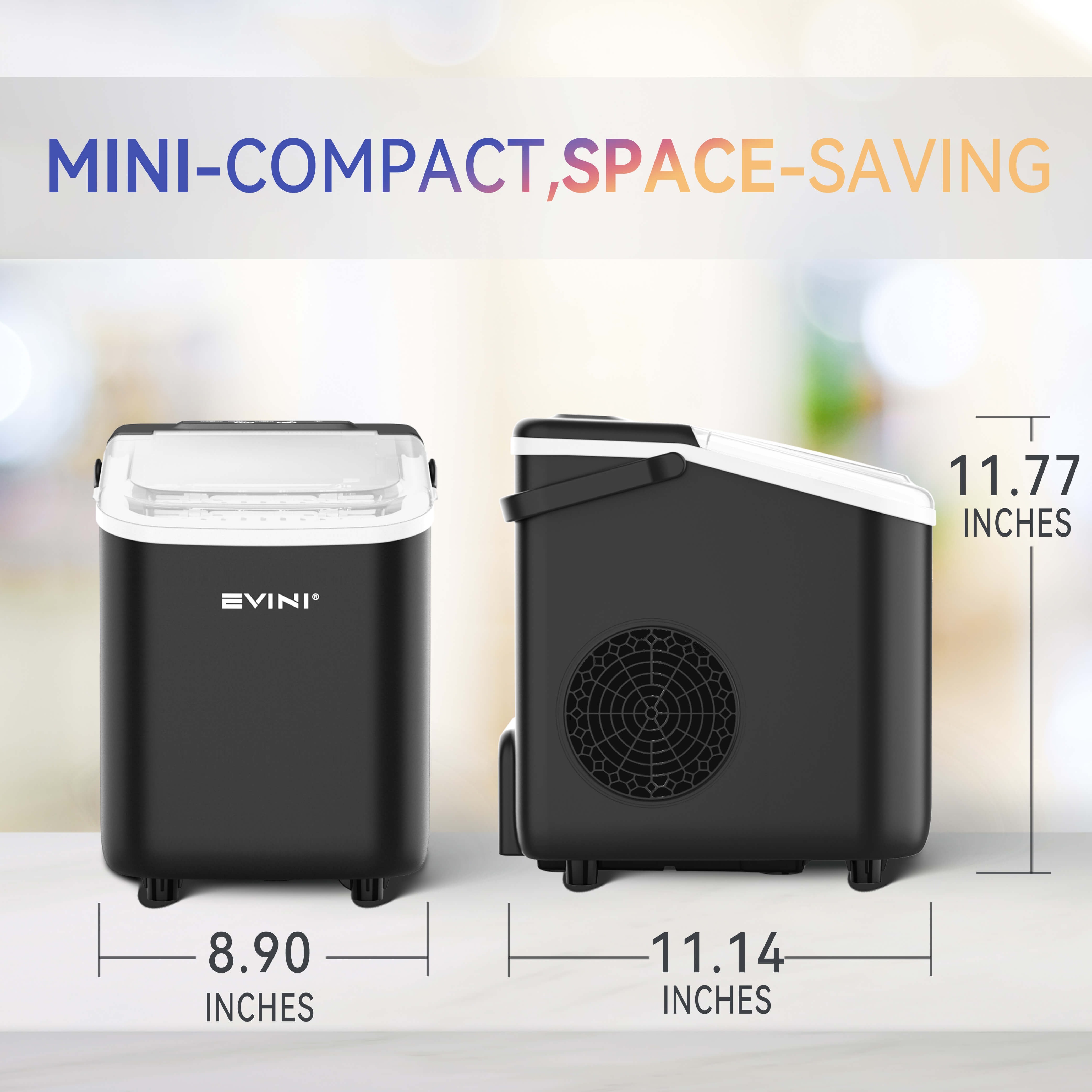 Versatile Ice Maker, 9 Ice Cubes In 6 Minutes, 26.5 Lbs Per Day, Self ...