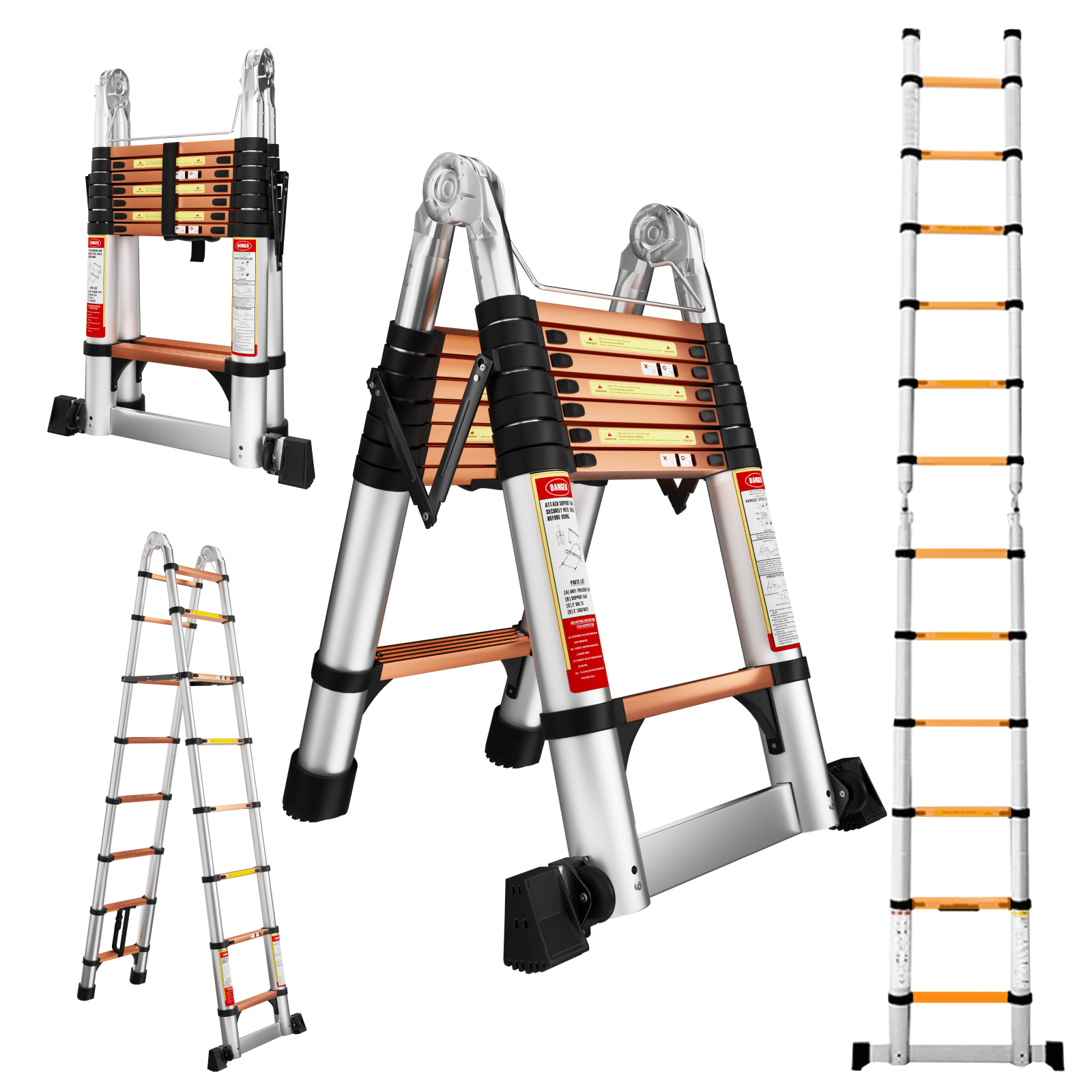 Telescoping Ladder Aluminum Lightweight Extension Ladder - Temu