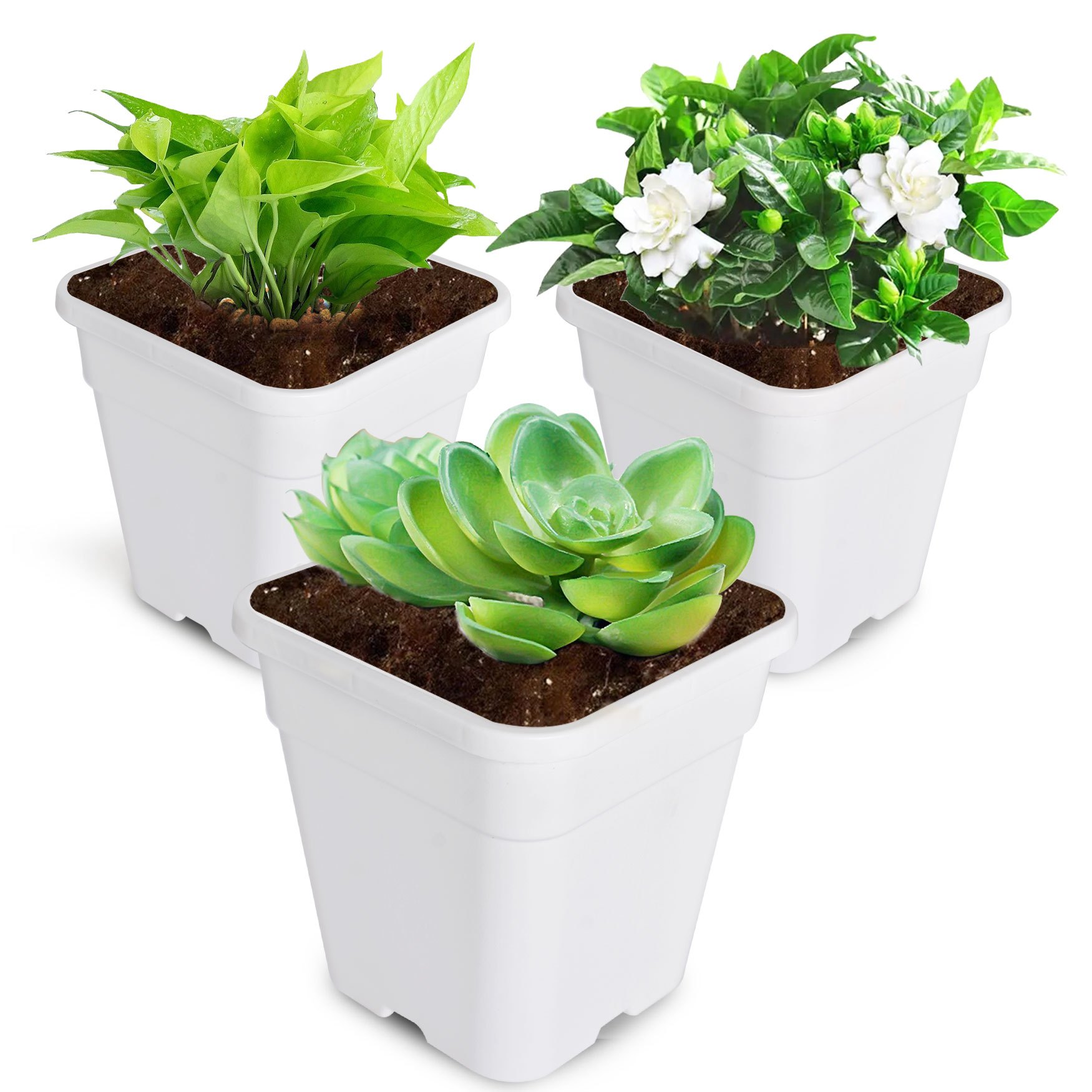 10 Pack 3 Gallon Square Planter Nursery Pots Flower Plant Container ...