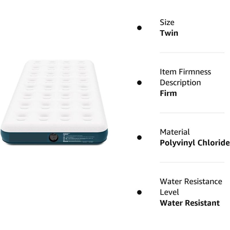 Camping Air Mattress 10 Raised Flocked Surface Twin Mattress With Carry ...