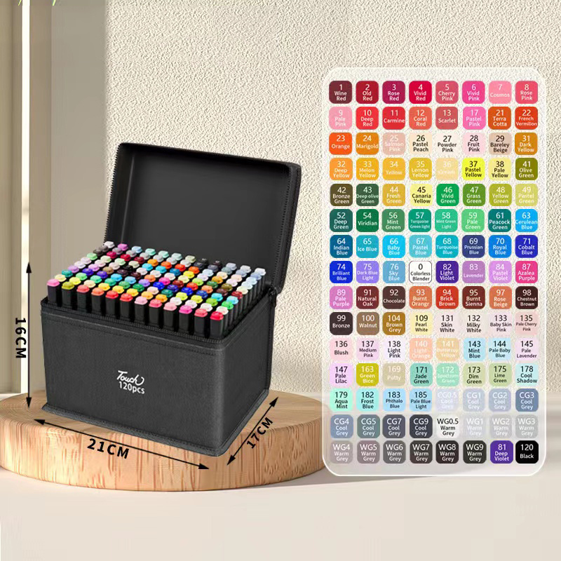168 color Vibrant Alcohol Markers Set High tip - Temu