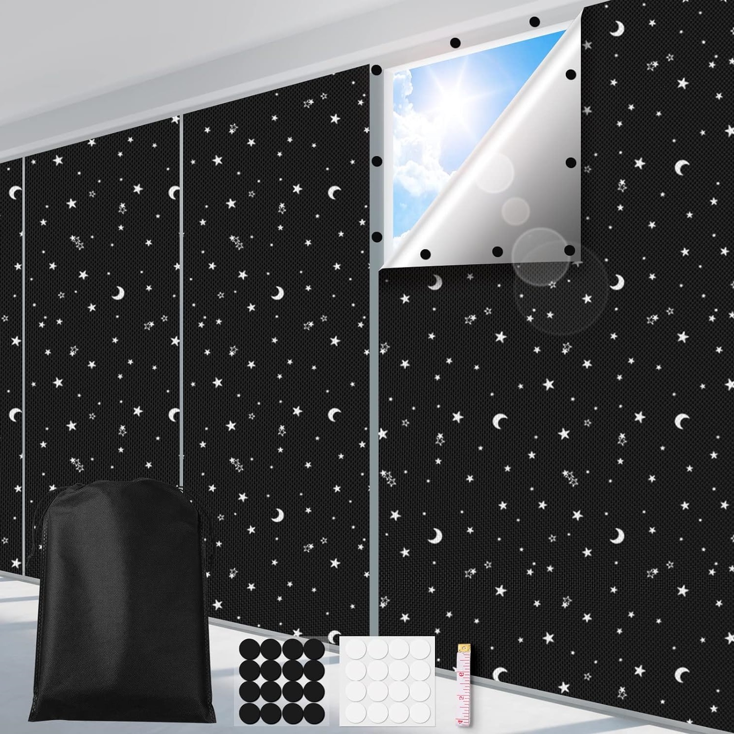 Blackout Window Shades Fabric Portable Temporary Blindshade - Temu