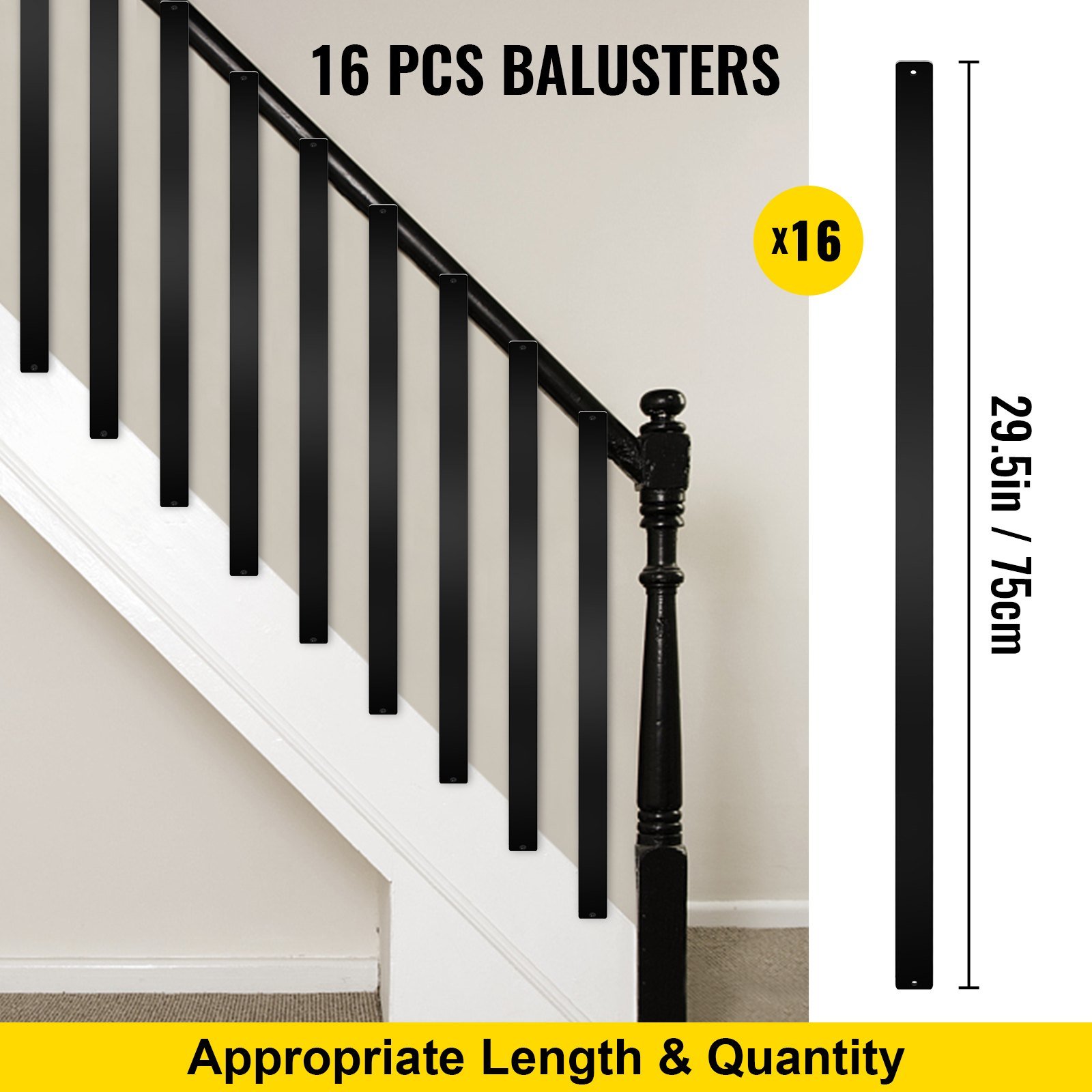 deck balusters, 16 pack metal deck spindles, "x1" staircase baluster ...