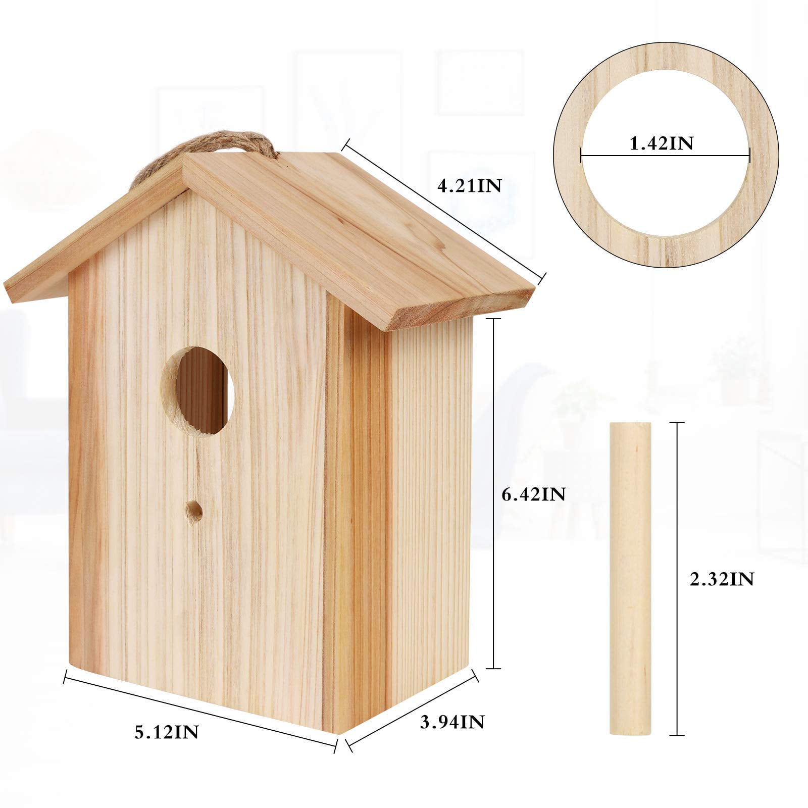 Window Bird Houses Outside See Birdhouse Viewing Wooden - Temu