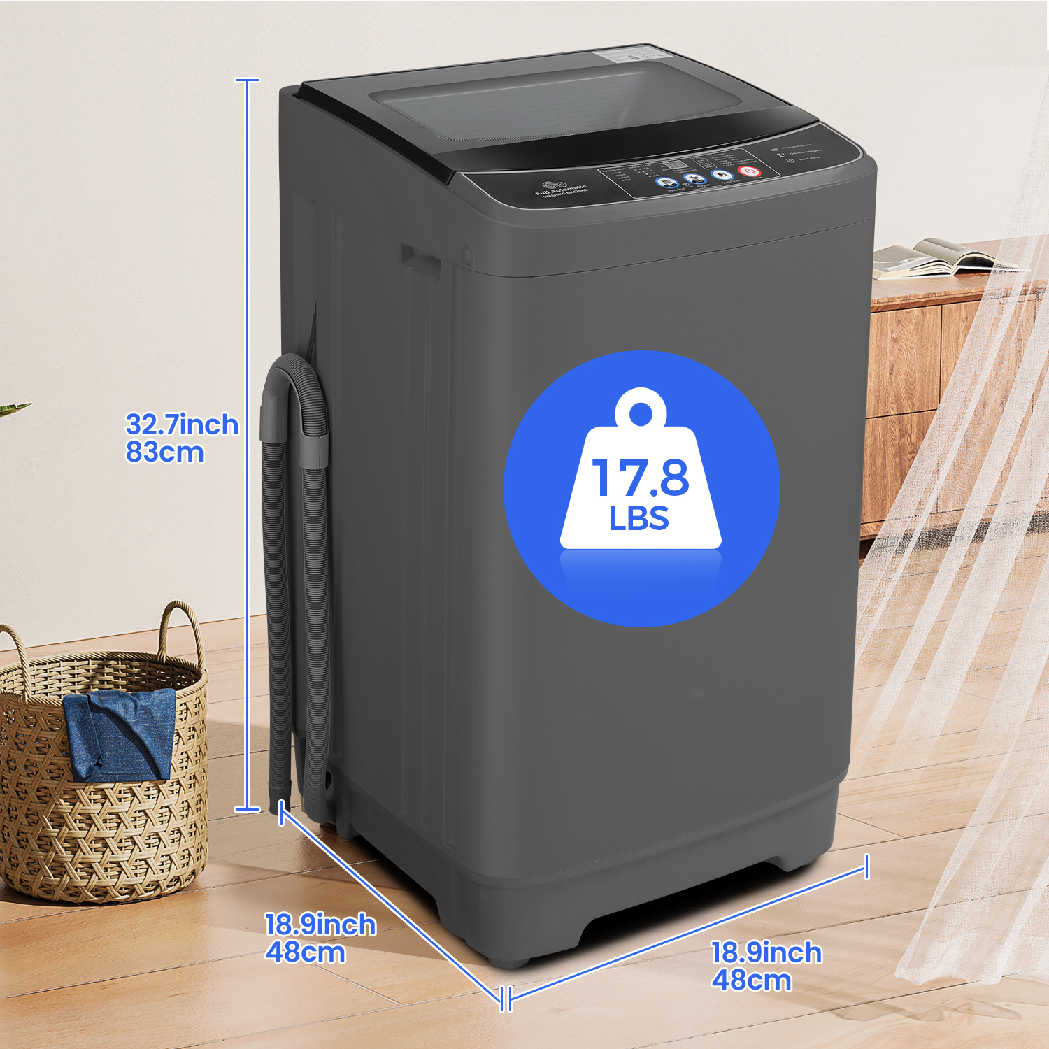 17.8lbs Portable Washer 10 Wash Programs 8 Water Levels - Temu
