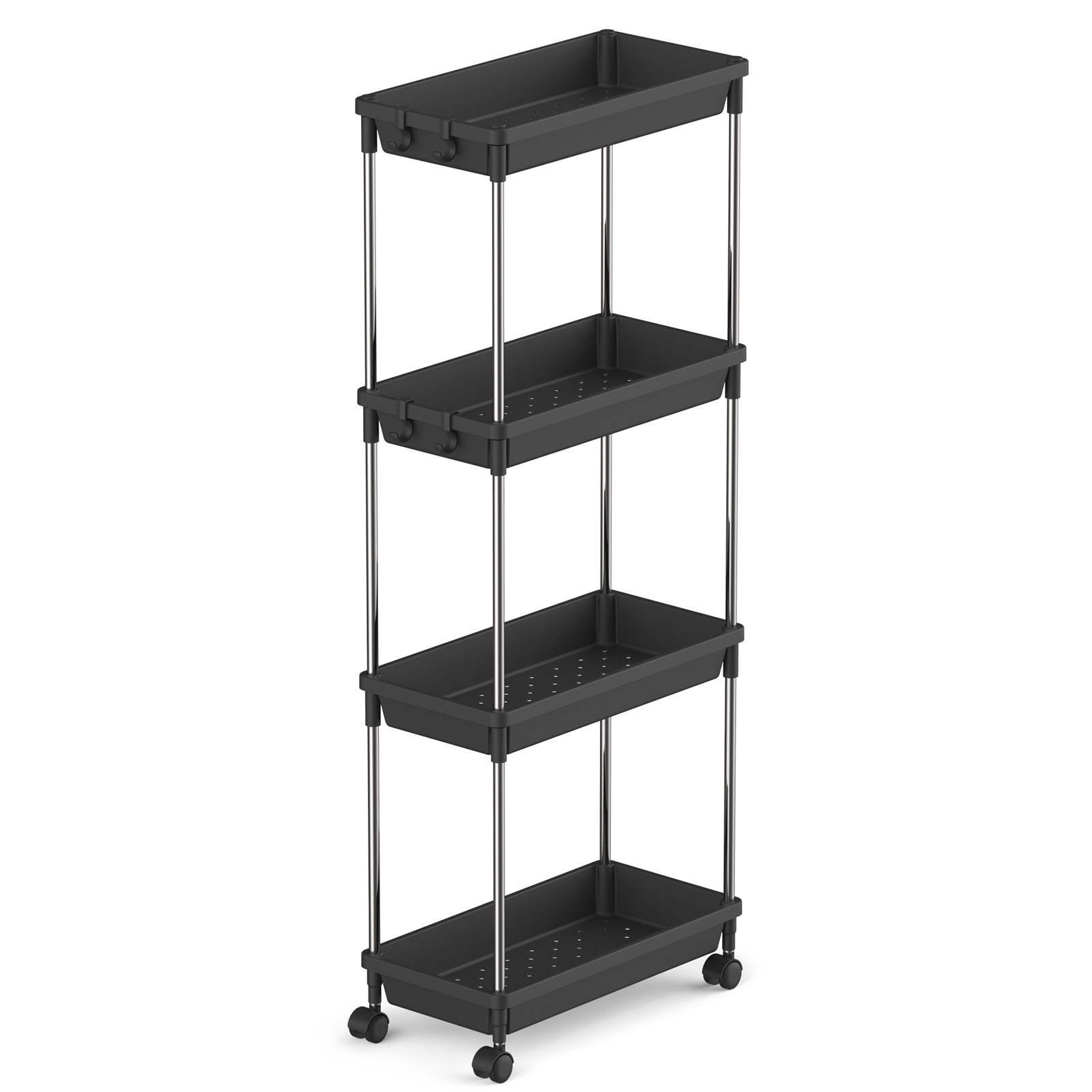 Slim Storage Cart Laundry Room Organization Wide 4 Tier - Temu